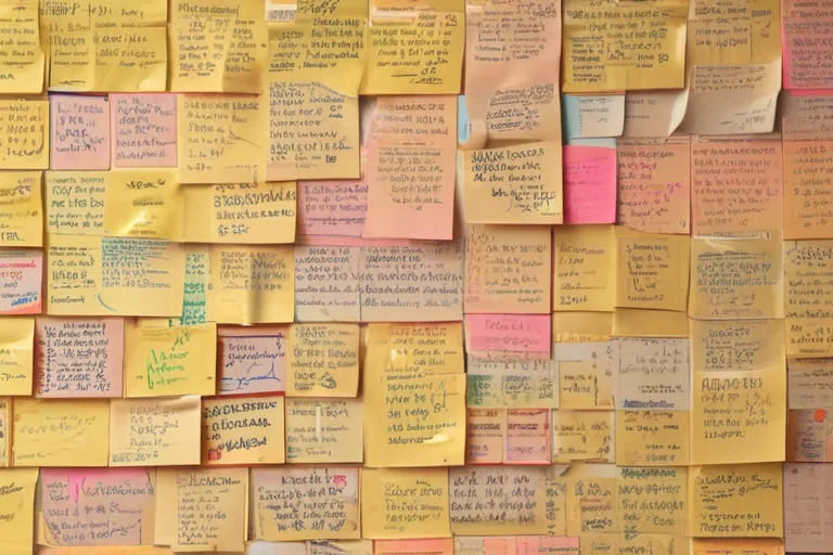 A Colorful Collage of Sticky Notes Filled with Ideas and Reminders.