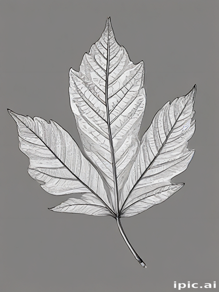 Intricate Outline of a Leaf Displaying Nature's Unique Patterns and ...