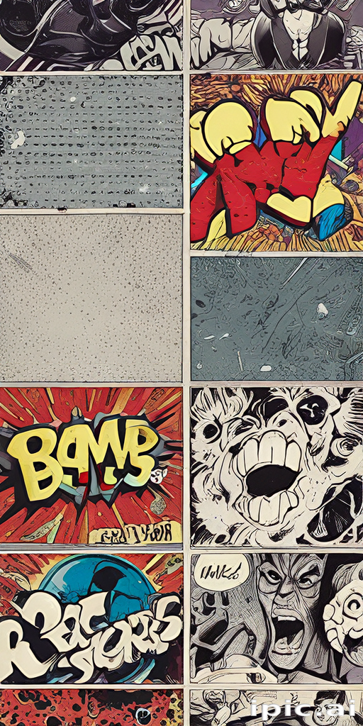 Dynamic Comic-Style Collage Featuring Bold Colors and Vibrant Action ...