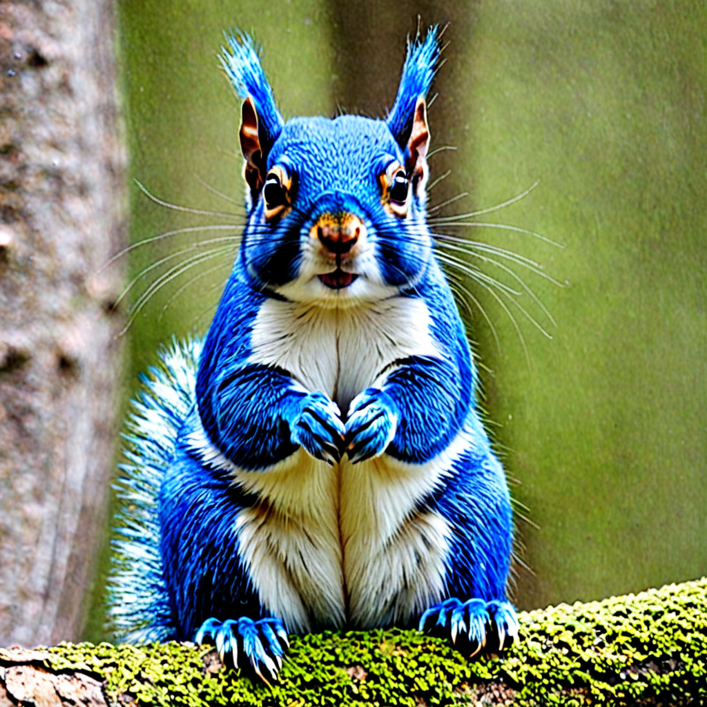 blue squirrel with e tatoo