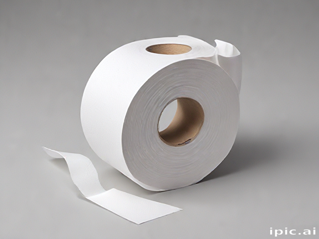 Roll of Soft, White Bathroom Tissue Ready for Everyday Use and Comfort