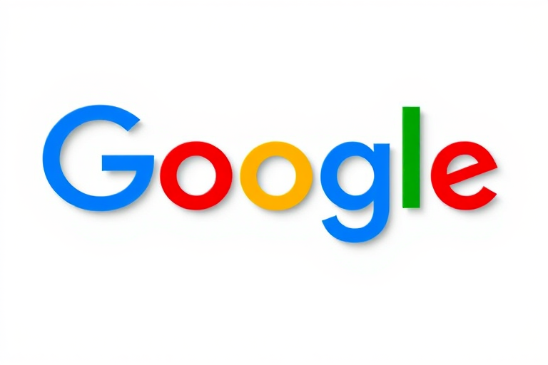 Stylized Google Logo Displayed on a Modern Tablet with Clean Background