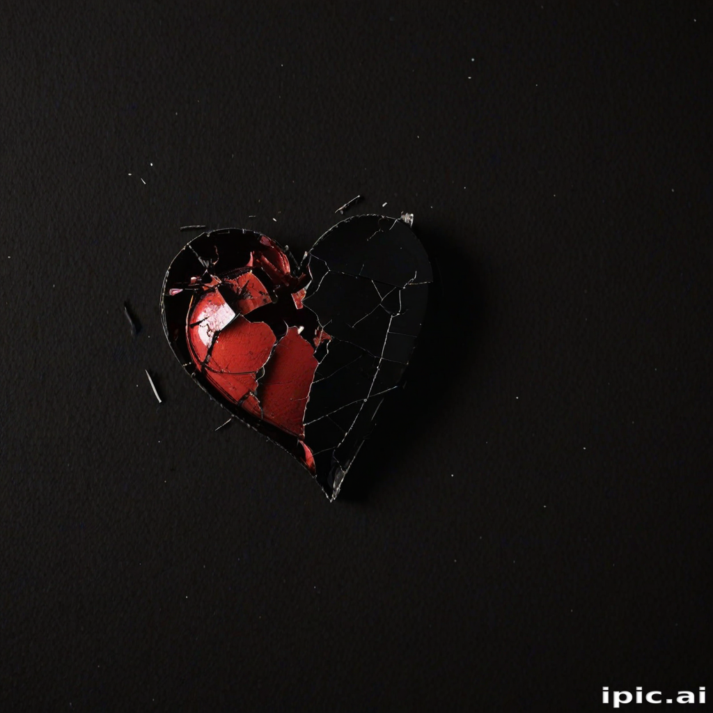 Fragmented Heart Symbolizing Love's Pain and the Journey to Healing