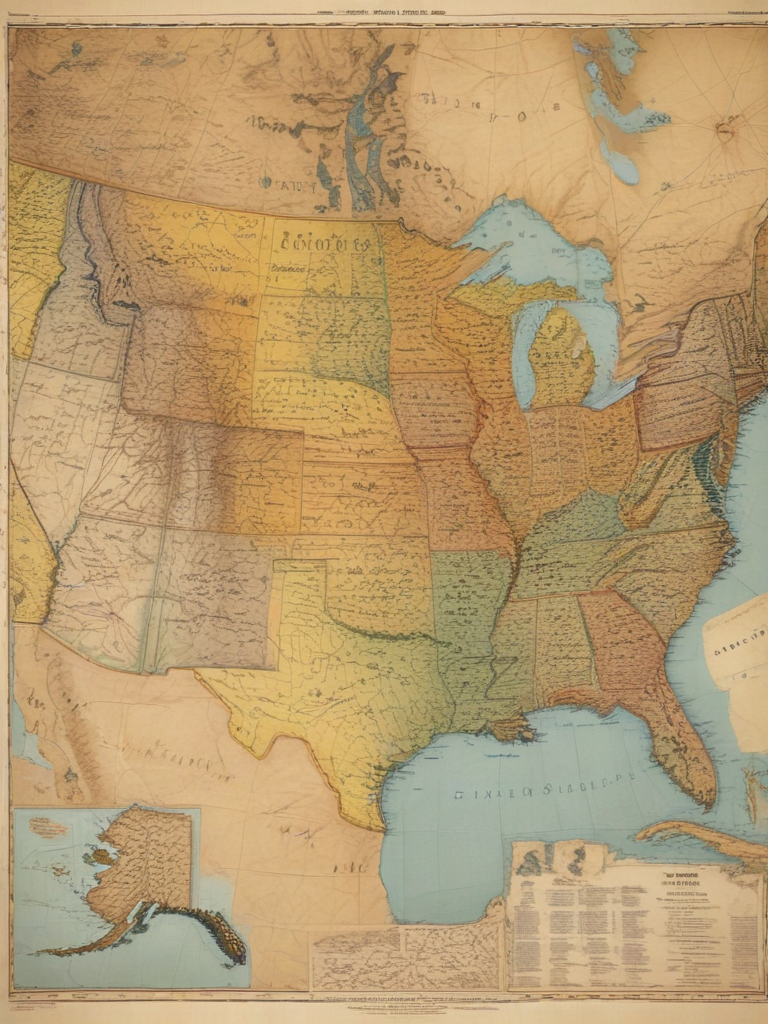 Historical Map of the Southern United States Detailing Geography and ...