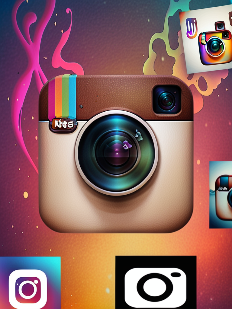 Colorful Instagram Logo Surrounded by Various Artistic Representations ...
