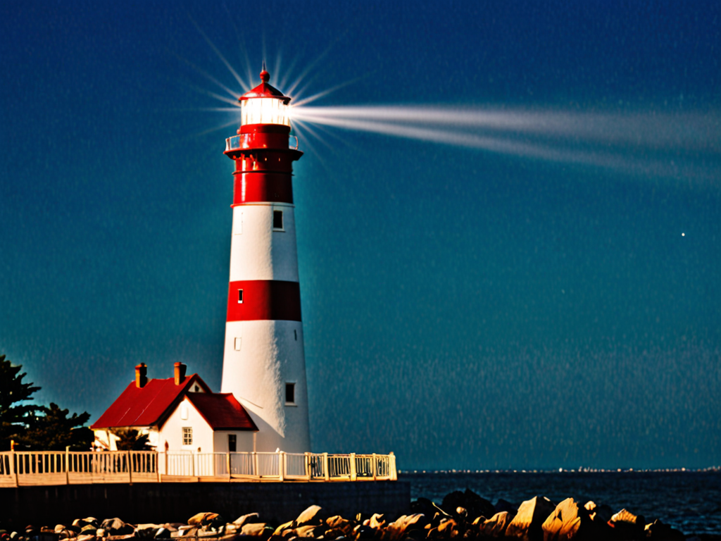 lighthouse shining beautifully, for advertising