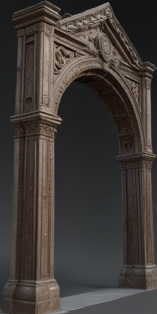 Intricately Carved Stone Archway Featuring Detailed Decorative Elements ...
