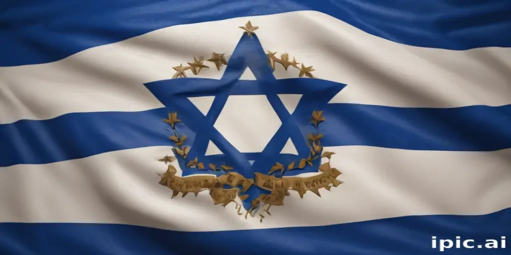 Symbolic Representation of the Israeli Flag with Star of David Emblem