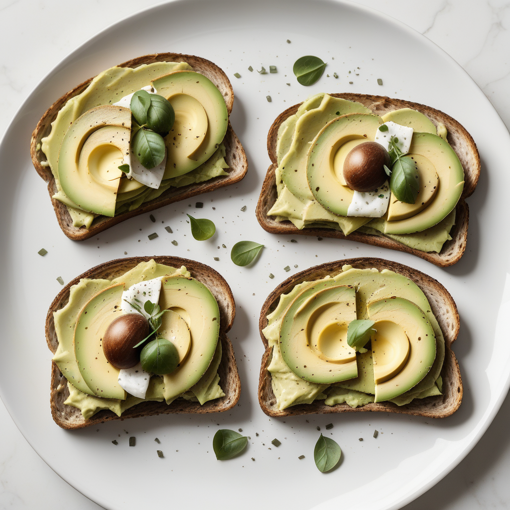 Delicious Avocado Toast Topped with a Perfectly Poached Egg and Seasoning