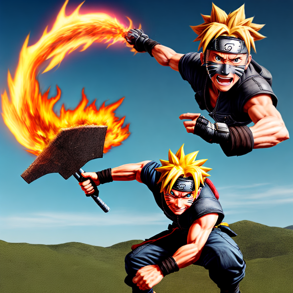 Naruto fighting with fire