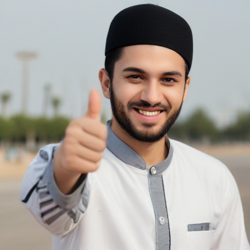 muslim guy doing thumbs up