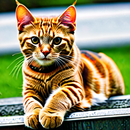 cat with a muscular body