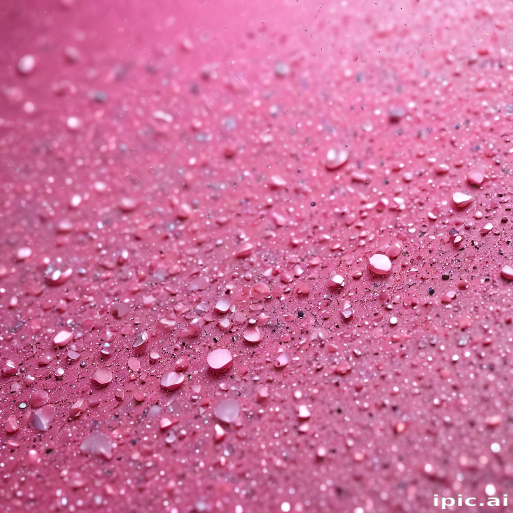 Close-Up of Water Droplets on a Shimmering Pink Surface in Light
