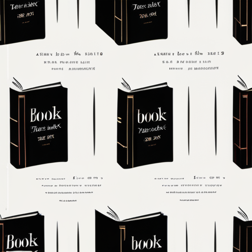 Pattern of Stylish Black Books with Decorative Titles on a White Background