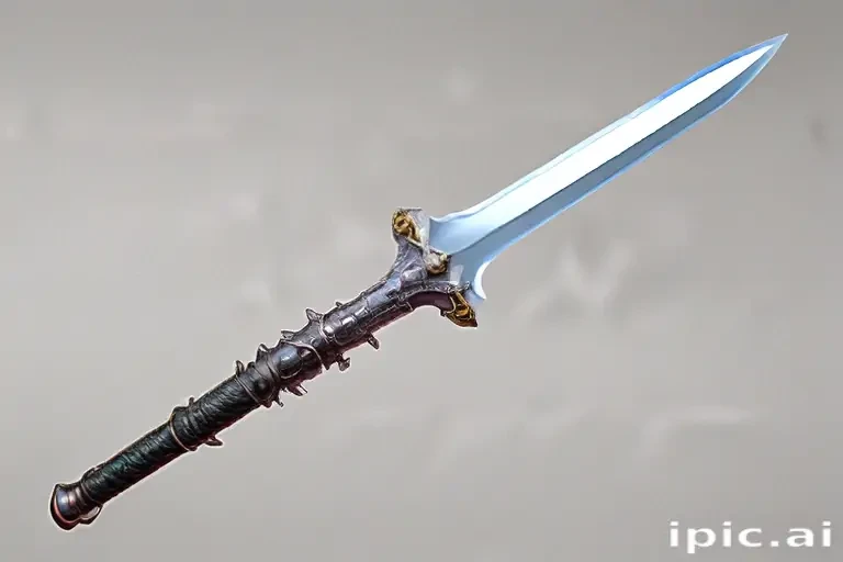 A Stunningly Crafted Sword with a Glimmering Blade and Intricate Handle ...