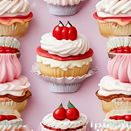 A Colorful Array of Delicious Cupcakes Topped with Whipped Cream and ...