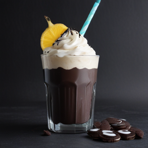 Oreo milkshake with black background