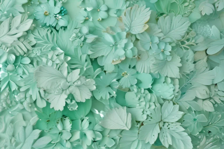 Beautiful Arrangement of Mint Green Floral Designs in Various Textures ...