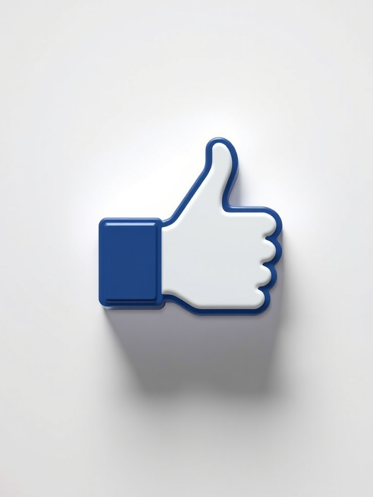 Iconic Blue and White Facebook Thumbs Up Symbol Representing Approval ...