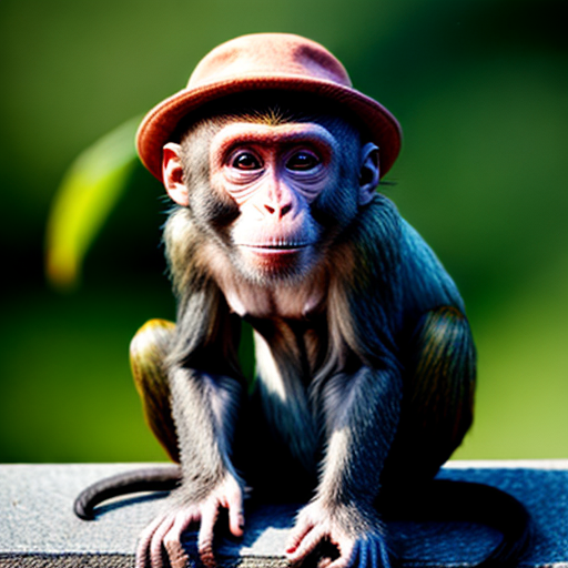 A monkey with hat