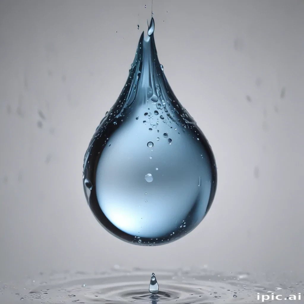Captivating Image of a Single Water Droplet Suspended Above a Surface