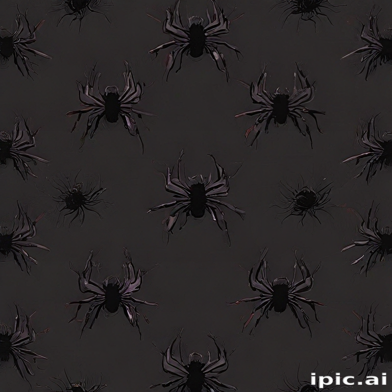 A Dark and Mysterious Pattern Featuring Intricate Spider Designs on ...