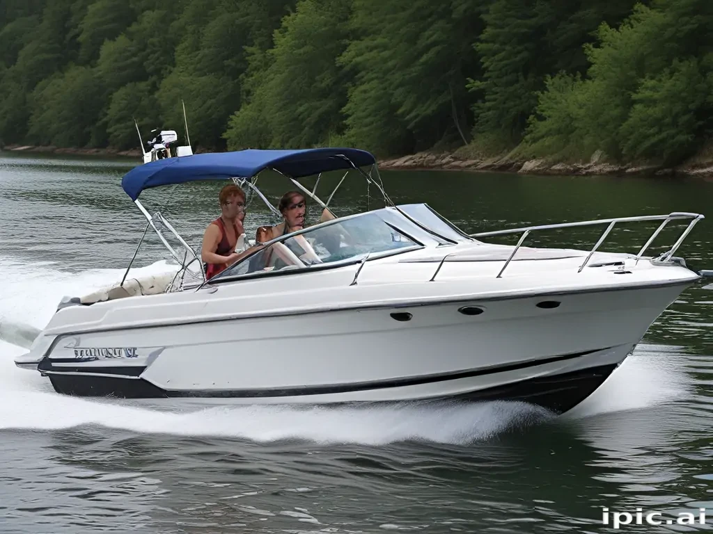 Two Friends Enjoying a Sunny Day on a Fast Motorboat Adventure