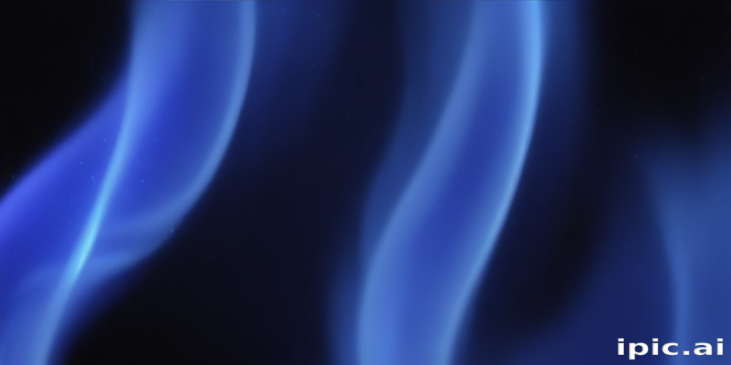 Abstract Blue Flame Waves Dancing Against a Dark Background in Motion
