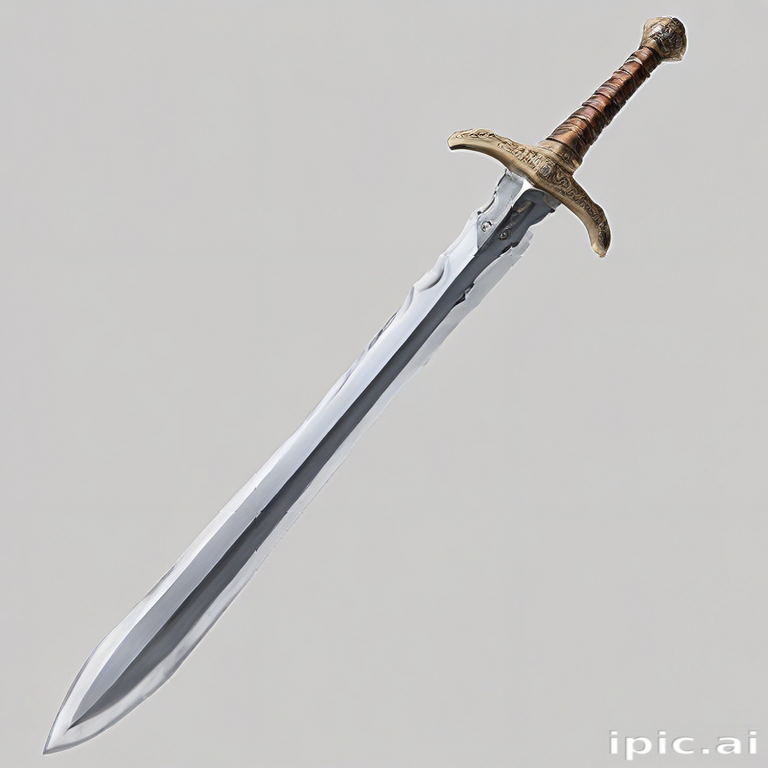 Ornate Sword with Intricate Design and Elegant Handle for Display