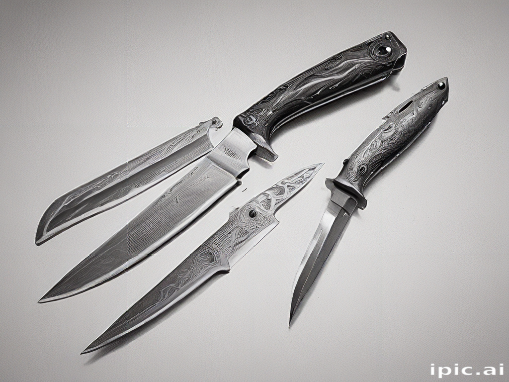 Collection of Exquisite Knives Featuring Unique Designs and Sharp Blades