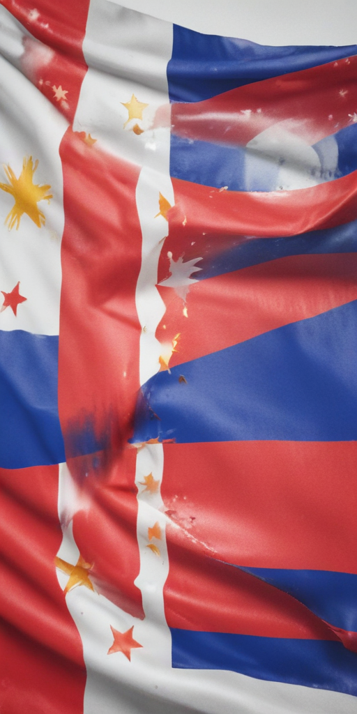 Beautifully Waved Flag Embodying Unity and Heritage of Two Cultures