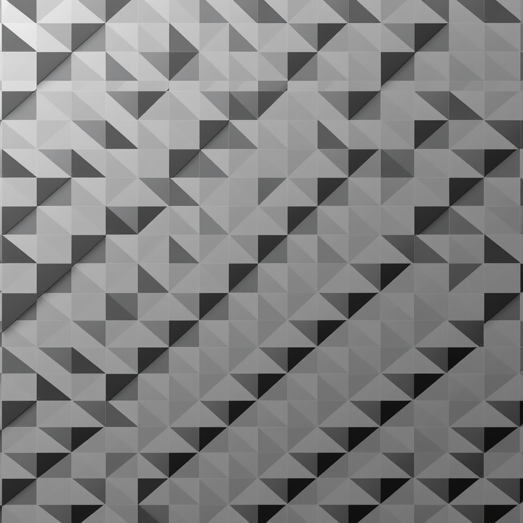 Geometric Patterns of Triangles in Shades of Gray Creating Visual Depth