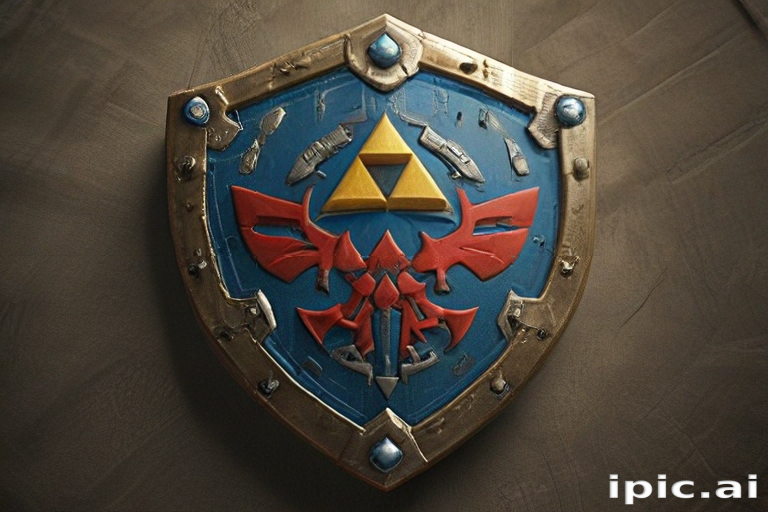 Legend of Zelda: Iconic Shield Featuring Triforce and Detailed Design ...