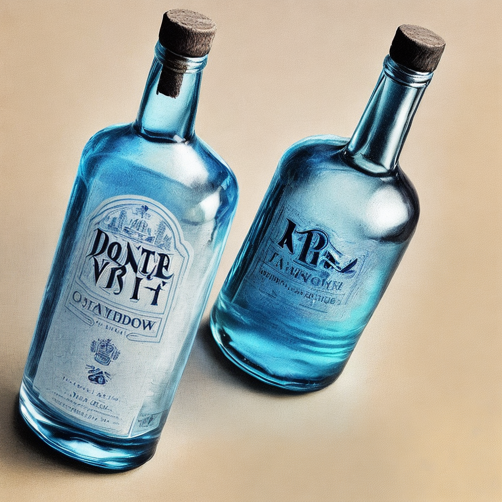 A bottle of vodka is running to the right side