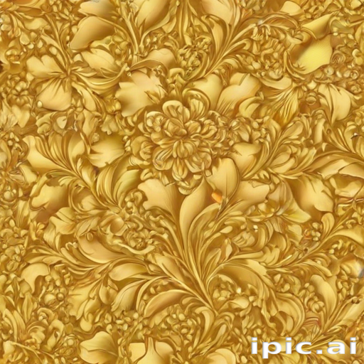 Intricate Floral Patterns Embellished in Luxurious Gold Tones and Textures