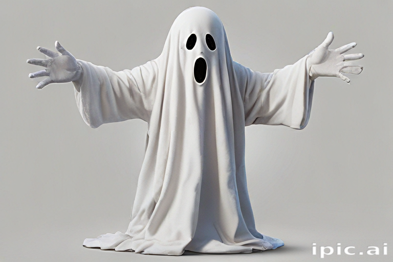 Spooky Specter Emerges: A Classic Ghost in a White Sheet