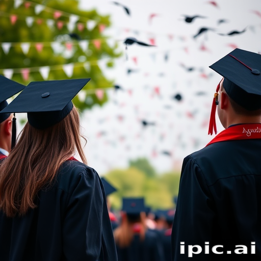 Celebrating Achievement: Graduates Toss Caps into the Air in Joyful ...