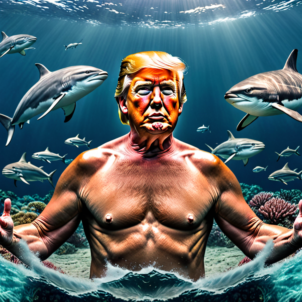 Donald trump as God of the ocean