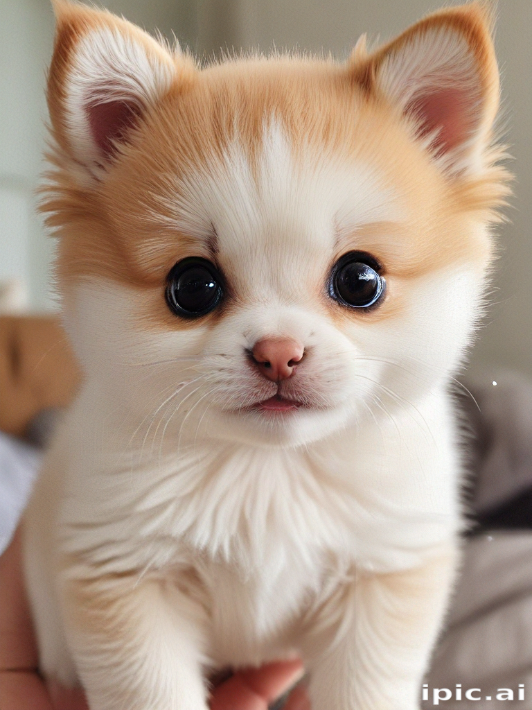 Adorable Fluffy Puppy with Big Eyes and Cute Expression Captivates ...