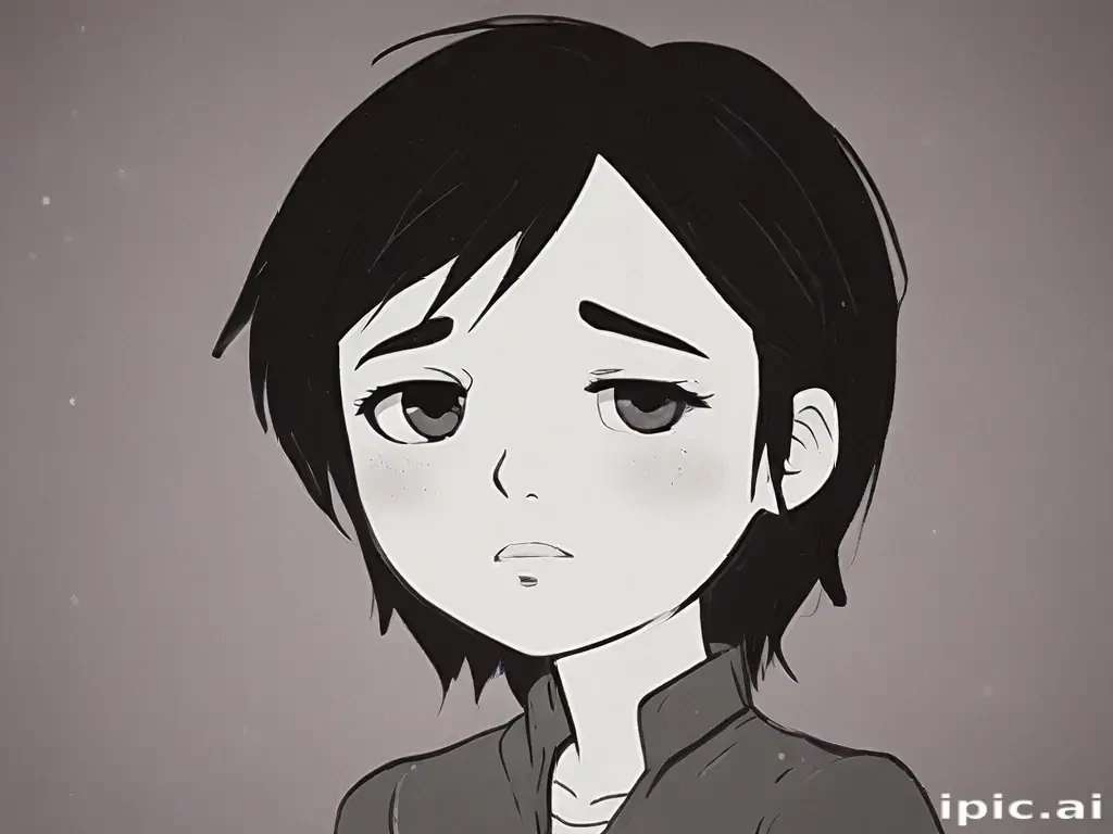 Melancholic Animated Character Expressing Deep Feelings of Sadness and ...