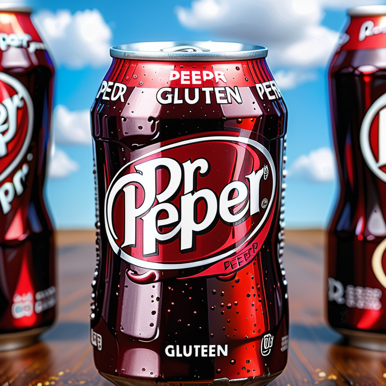 Refreshing Dr. Pepper Can Surrounded by Other Cans Under a Bright Sky