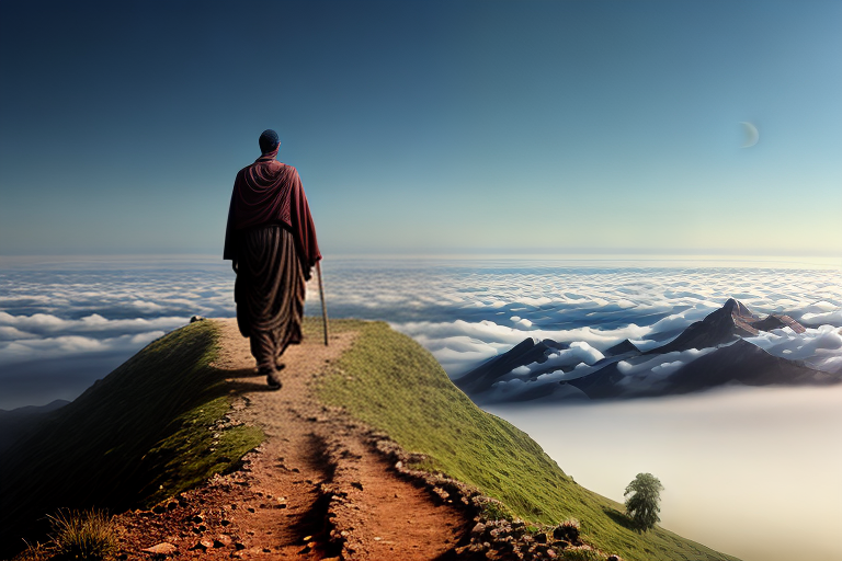 The Prophet of God, Idris, walks on the clouds