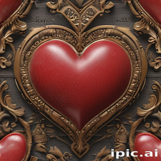 Beautifully Crafted Decorative Heart Design with Intricate Gold ...