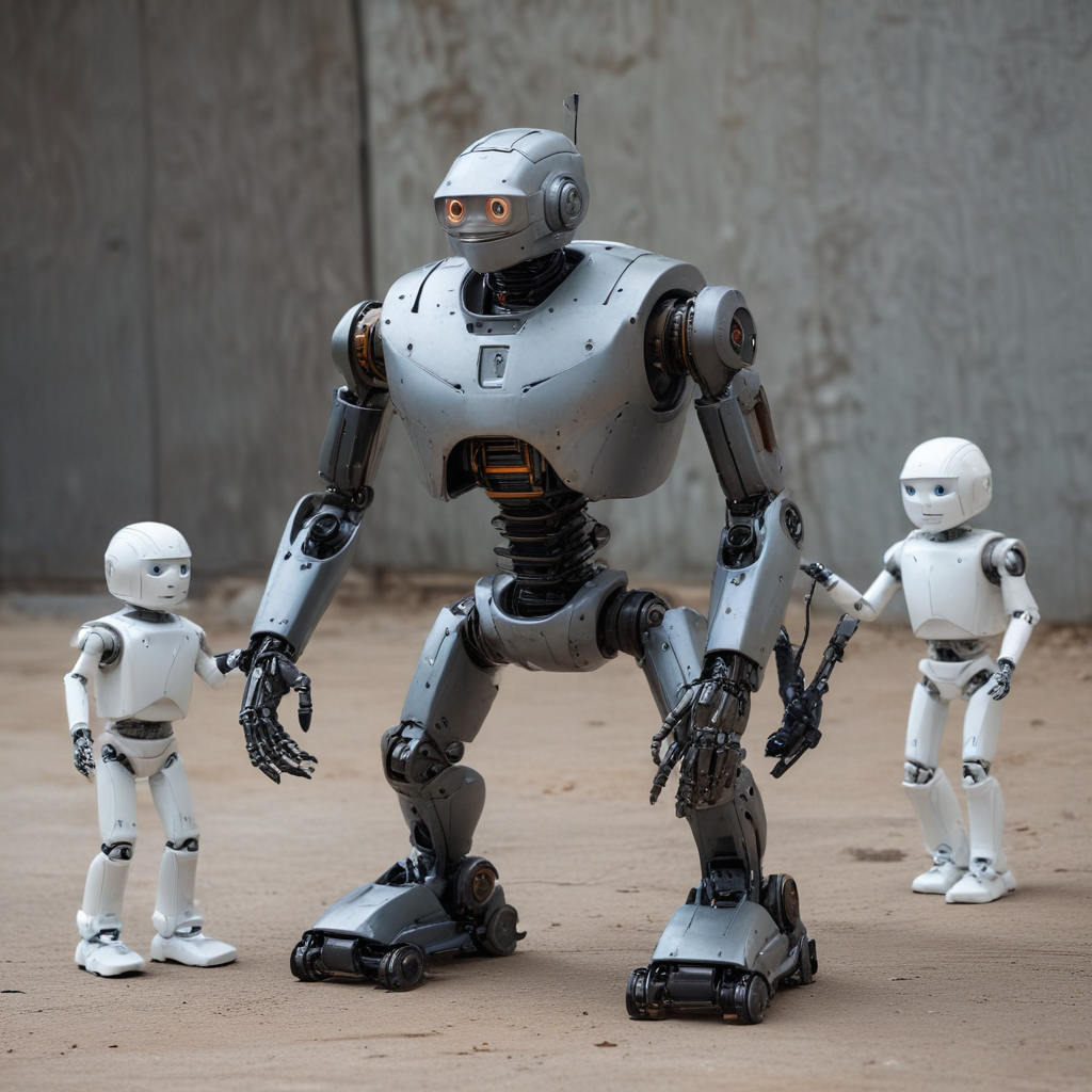 robot helping his friends