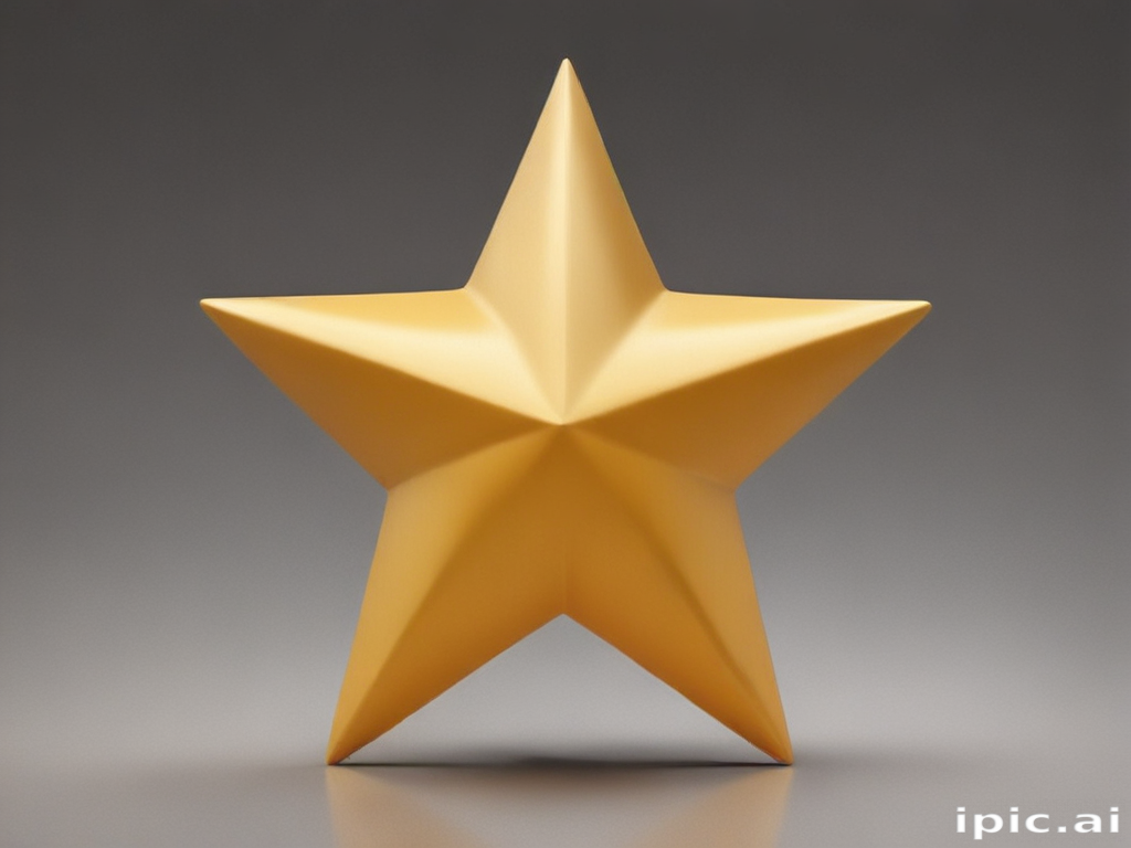 A Three-Dimensional Yellow Star with Sharp Points and Smooth Surface