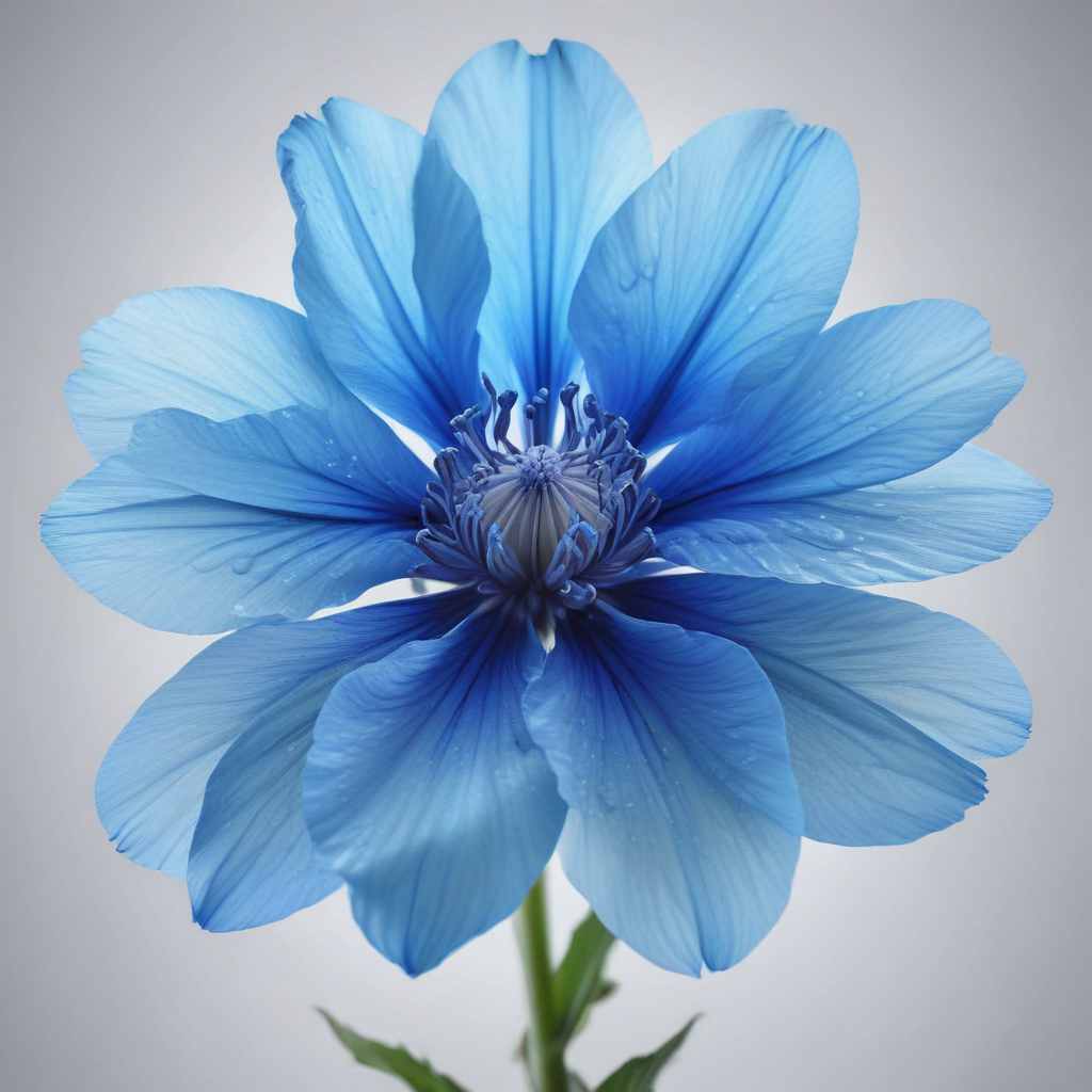 Stunning Blue Flower with Delicate Petals and Radiant Natural Beauty
