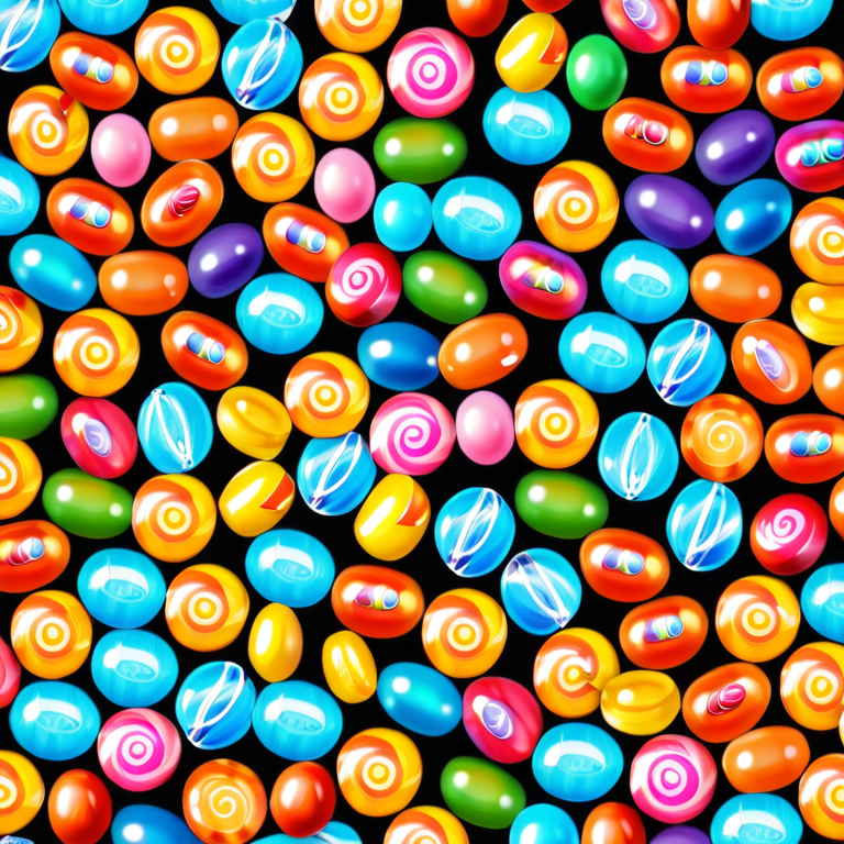 A Colorful Array of Various Candy Shapes and Brightly Colored Treats