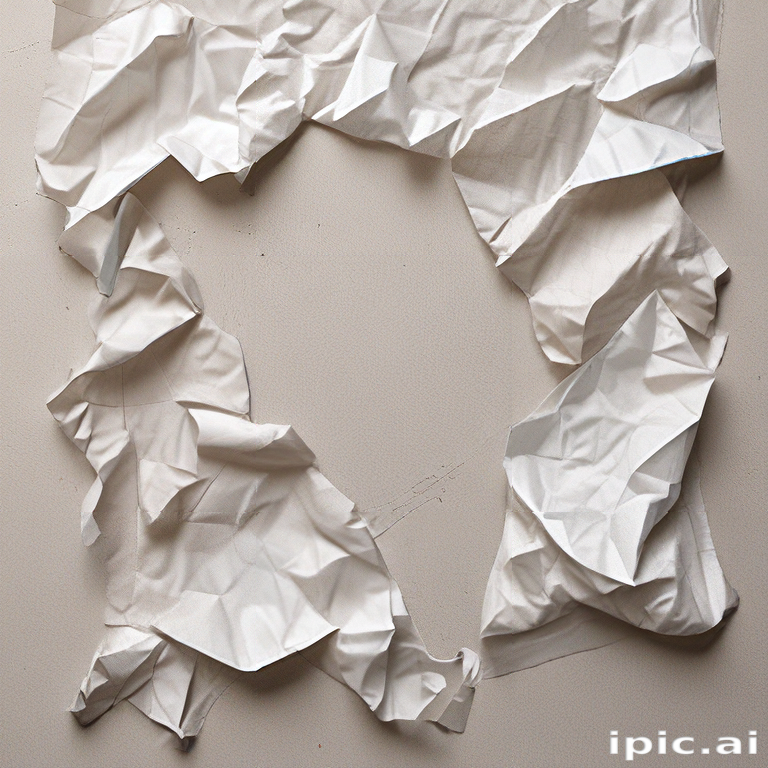 Textured White Paper Creations: A Study of Crumpled Forms and Shadows