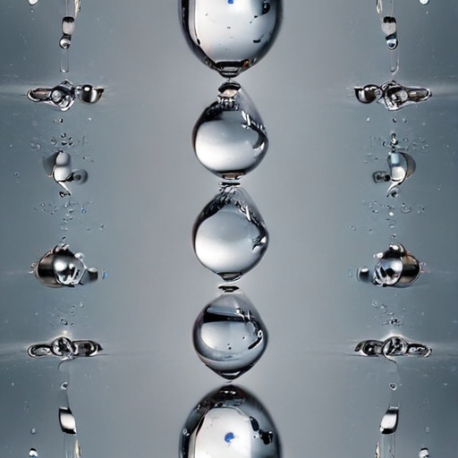 Captivating Reflection of Water Droplets and Bubbles in Suspended Motion
