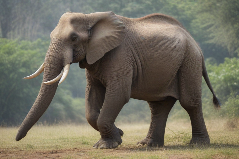 Elefante estiloso do lado de um dinossauro